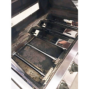 Htanch SC0500701 (5-Pack) SA3041 (5-Pack) 16 7/8" Stainless Steel Heat Plate & Stainless Steel Burner Replacement for Ducane 5 Burner 30500701,30500097,30400045,30500702,30400043,30400042 Gas Grill