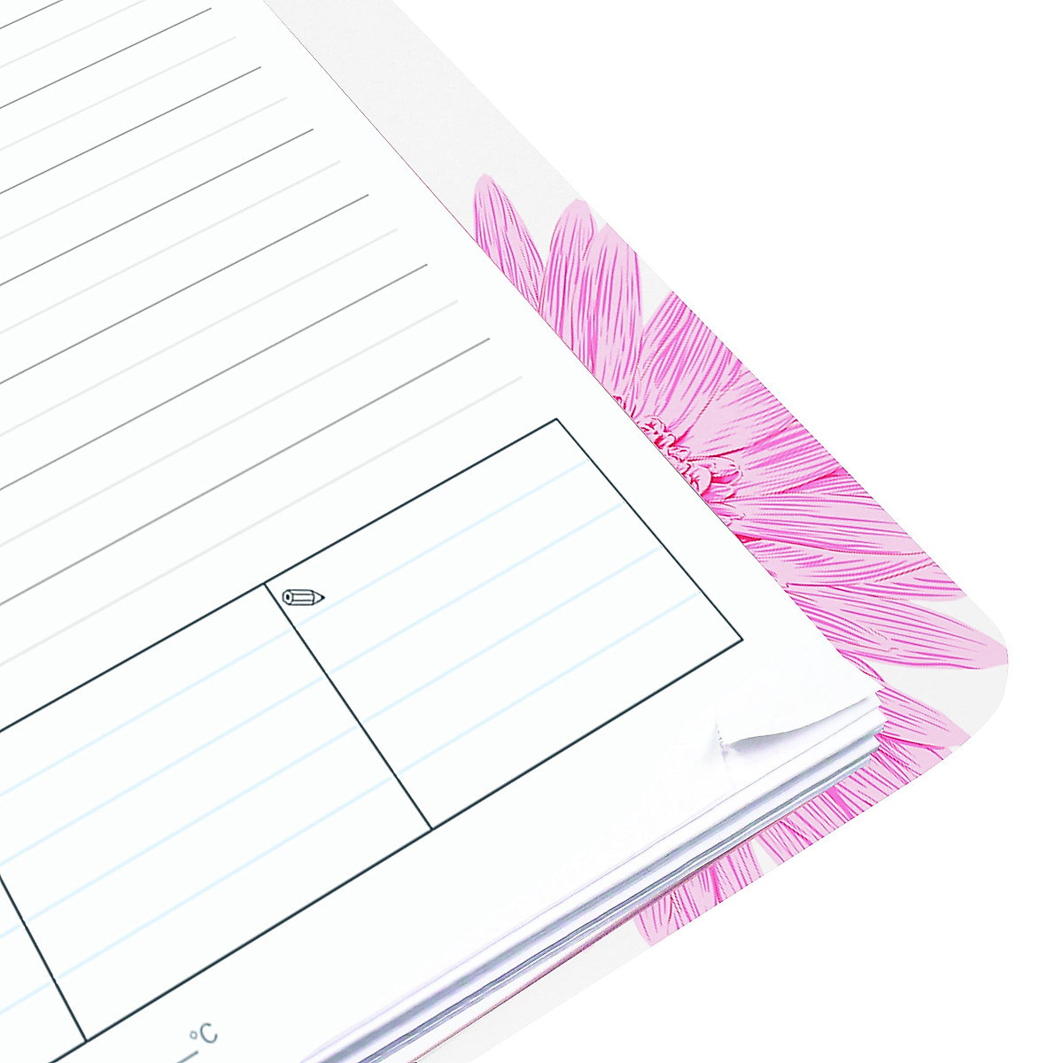 Brownline 2023 Pink Essential Daily/Monthly Planner, Appointment Book, 12 Months, January to December, Twin-Wire Binding, 8" x 5", Pink Daisy (CB634G.05-23)