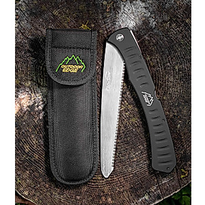 Outdoor Edge 7.0" Flip N' Saw - Lightweight Folding Aluminum Handle Outdoor-Hunting Saw with 65Mn Spring Steel Blade and Triple Ground Saw Teeth for Tough Bone and Wood with Black Nylon Sheath