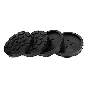 4 Pcs Car Auto Jacking Lift Pads, Black Car Round Rubber Arm Pads Auto Jacking Lift Pads Weightlifter Accessories, Universal Black Jack Stand Pads for Safe Lifting