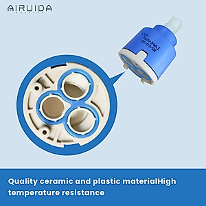 Airuida Shower Cartridge Replacement for Water Mixer Faucet Replacement Valve Cartridge Repair Inner Water Control Three Holes Mixed Hot and Cold Tap Cartridge