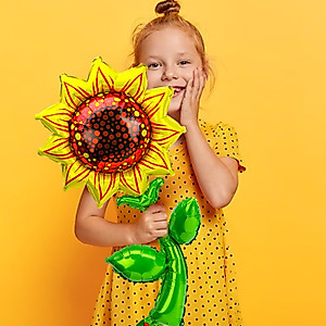 6 Pack Sunflower Balloons,Sunflower Mylar Balloon Arch Kit,Yellow Aluminum Foil Sunflower Balloon Garland, Sunflower Birthday Party Decorations, Sunflower Decorations for Party Wedding Shower,36 Inch