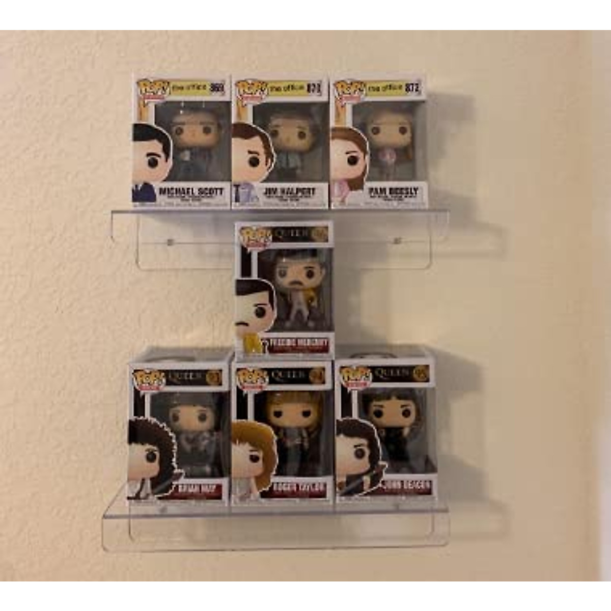 CY craft Clear Acrylic Floating Shelves Display Ledge, 5 MM Thick Wall Mounted Storage Shelf for Kitchen/Bathroom/Office,Invisible Kids Bookshelf and Spice Rack,15 Inch,Set of 4