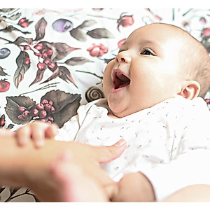 Wilder Twill Fitted Crib Sheet: Forest Berry Forage: 100% Natural Cotton Crib Sheets, Wild Nature, Soft and Breathable, Boys, Girls, Baby, Neutral, Easy Machine Washable, Forest Theme