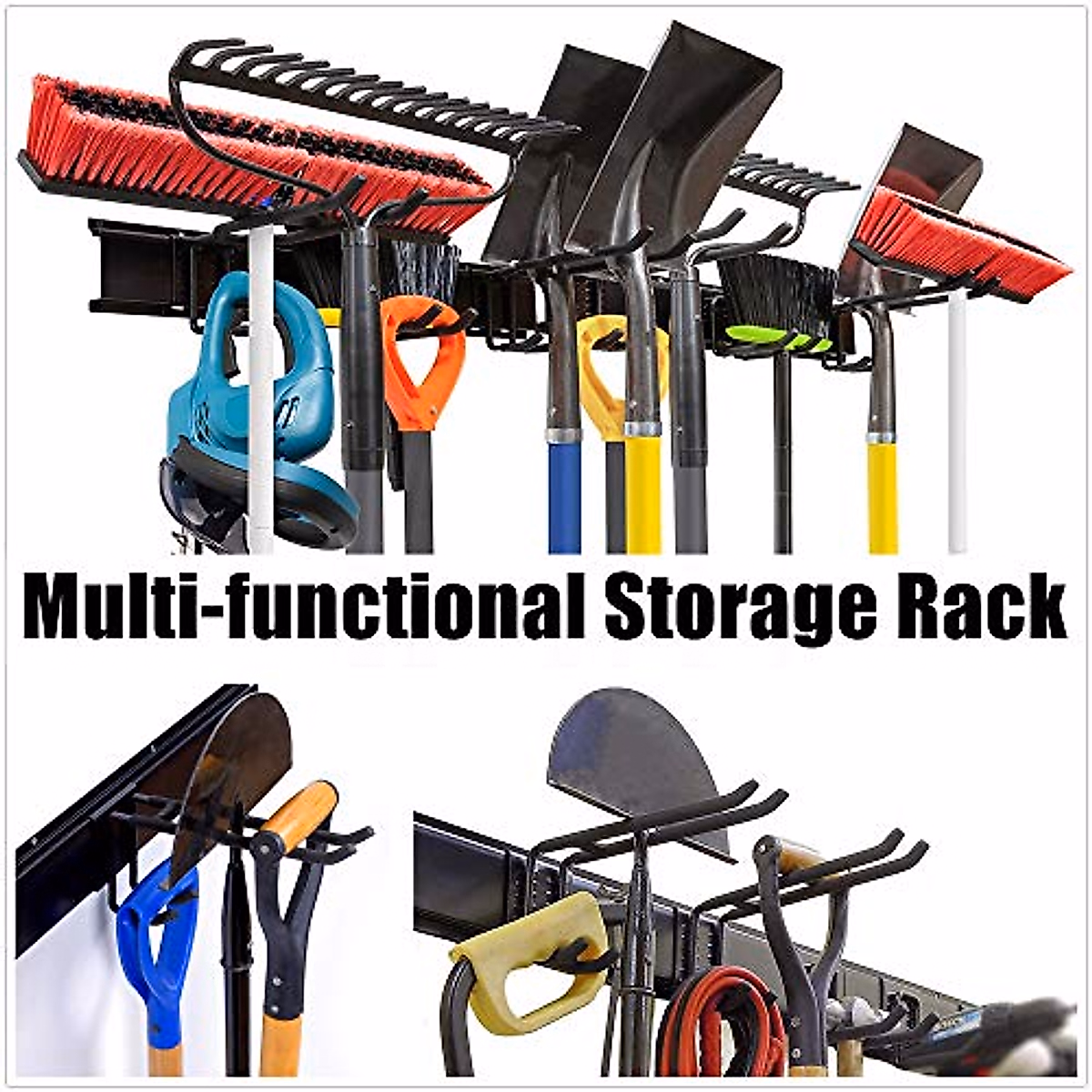 WALMANN Garage Storage Organization System Ski Wall Rack 10 Pairs of Skis Mount Hanger Home Shed and Garage Snowboard Wall Rack System Holds Up to 300lbs