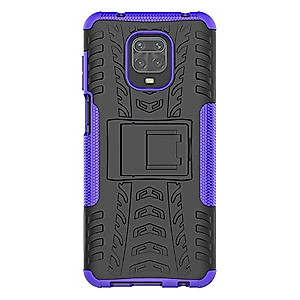 COTDINFORCA Compatible with Xiaomi Redmi Note 9S / Note 9 Pro Case Heavy Duty with Kickstand Dual Layer Drop Protection Shockproof Hard Phone Case for Xiaomi Redmi Note 9 Pro Max/Note 9S. Hyun Purple