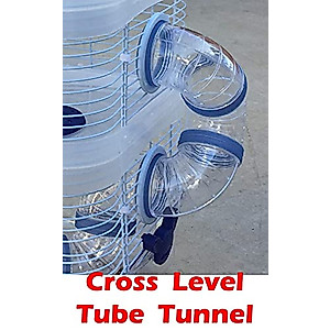 New Sparkle Clear 3 Solid Floor Levels Habitat Syrian Hamster Rodent Gerbil Mouse Mice Cage Transparent (Blue)