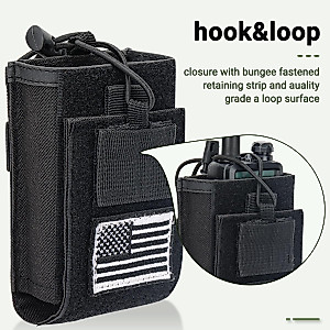 Tactical Radio Holder Radio Case Molle Radio Holster Military Heavy Duty Radios Pouch Bag for Baofeng UV-5R BF-F8HP AR-152 Two Ways Walkie Talkies Adjustable Storage