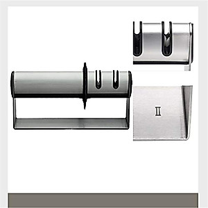 TYI Double-Edged Sharpener for Straight and Serrated Knives, Two-Stage Diamond-Coated Wheel Systems, Sharp, Blunt, Fast, Safe and Easy to use