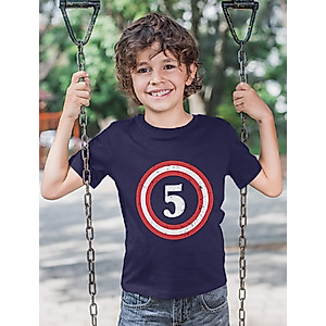 Captain 5th Birthday - Gift for Five Years Old Toddler Youth Kids T-Shirt 5T Navy