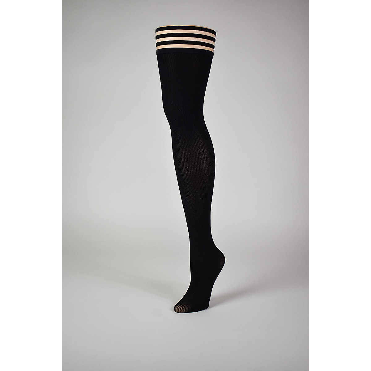 Kix'ies Thigh Highs | Thigh High Womens Stockings with No Slip Grip Stay Ups Thigh Bands | Womens Thigh High Stockings | Sexy Thigh High Stockings & Lingerie for Women (Dana Lynn Black | 1303D)