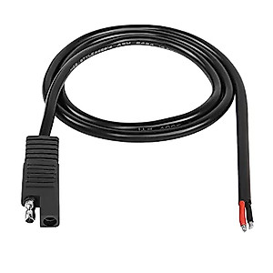 QIANRENON 14AWG SAE Connector Extension Cable SAE 2 Pin Single Plug Quick Connector Disconnect Plug SAE Automotive Extension Cord,for Motorcycle,Car,Tractor 3.3ft/1m