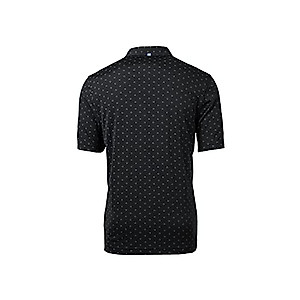Cutter & Buck Men's Short Sleeve Virtue Eco Pique Tile Print Polo Shirt, Black, M