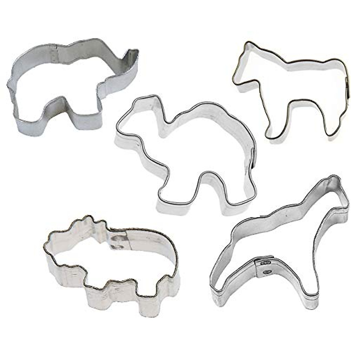 Mini Circus Animal Cookie Cutter 5 Piece Set from The Cookie Cutter Shop - Mini Elephant, Hippo, Giraffe Cookie Cutters – Tin Plated Steel Cookie Cutters