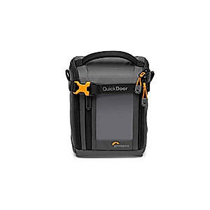 Lowepro GearUp Creator Box Medium II, Mirrorless and DSLR Camera Bag, Camera Case with QuickDoor Access, Made with Recycled Fabric, Orange Padded Interior Dividers, Grey