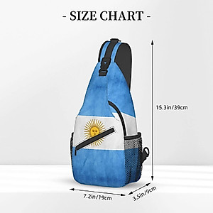 Argentina Sling Bag Argentine Flag Crossbody Chest Daypack Casual Backpack Argentine Shoulder Bag