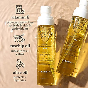 Julep Vitamin E Hydrating Cleansing Oil and Makeup Remover - Face Wash for Normal to Dry Sensitive Skin - 3.5 Fl Oz - Rosehip and Olive Oil Face Cleanser