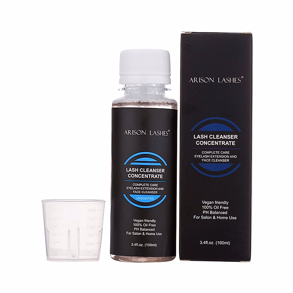 Eyelash Cleanser Concentrate 100ml Professional Lash Extensions Shampoo Natural Foaming Cleanser for Extensions Lashes with Salon Home Care-Makes 20 Bottles 60ml Eyelash Shampoo(Unscente)