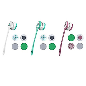 INGVY Dry Brushing Body Brush Electric Shower Brush with Long Handle Back Scrubber Body Brush for Deep Cleaning Cleansing Bathing Shower Washing (Color : Red)