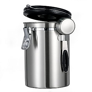 SDFGH Airtight Coffee Container - Stainless Steel CO2 Valve Storage Canister with Scoop - Keeps Your Coffee Fresh Flavorful ( Color : D , Size : 1500ml )