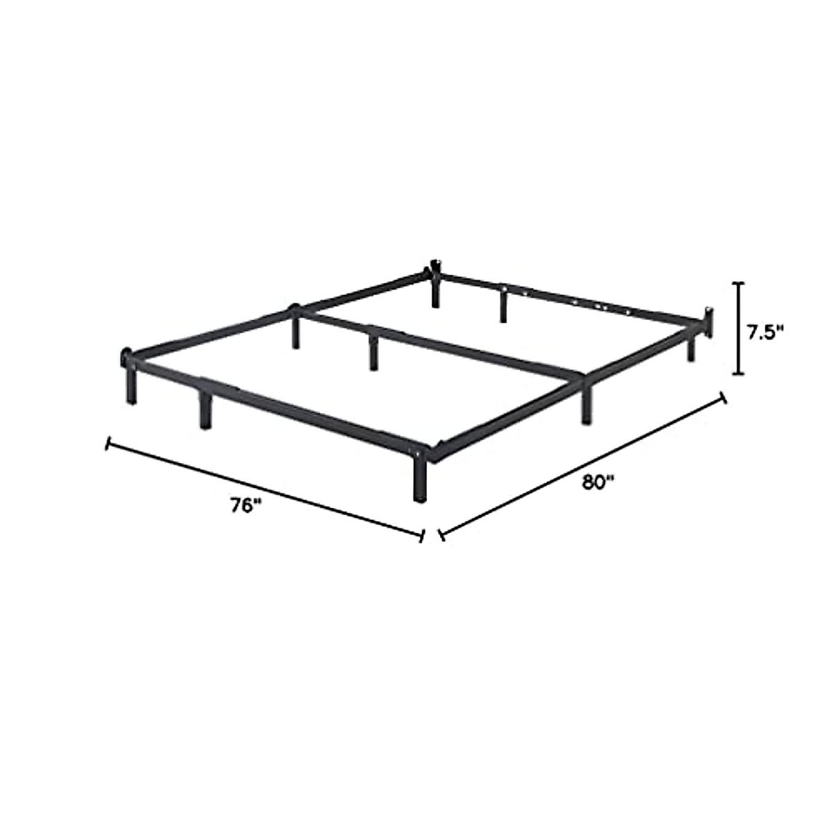 Olee Sleep 7 Inch Dura Metal Compact Steel Bed Frame, Adjustable for Full Queen King, Tool Free, Easy Assembly, Non Slip for Mattress & Box Spring