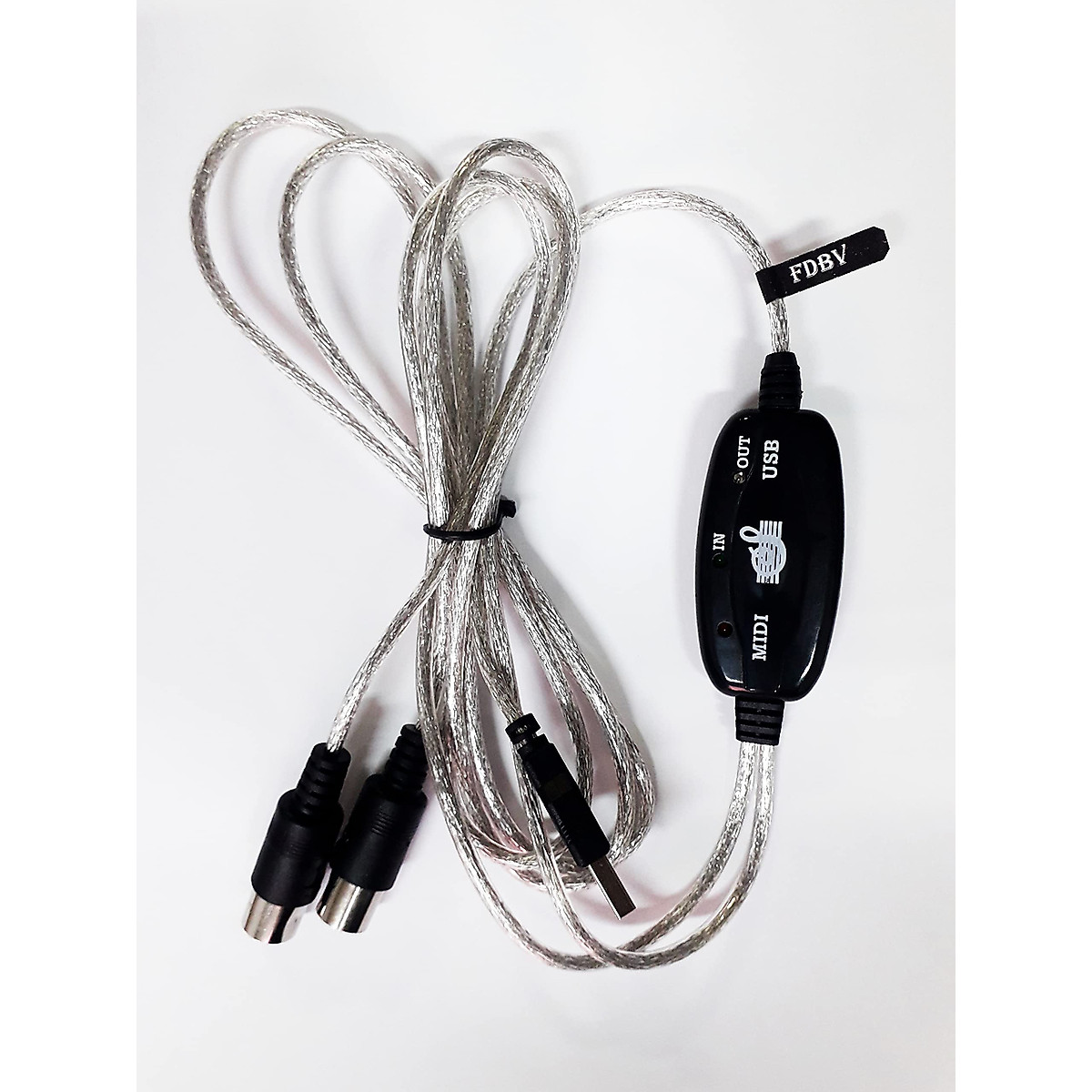 FDBV USB in-Out MIDI Interface Cable Converter to PC Music Keyboard Adapter Cord