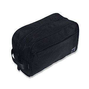 Slate Travel Waterproof Nylon Dopp Kit - Shaving Toiletry Bag Organizer (Black)