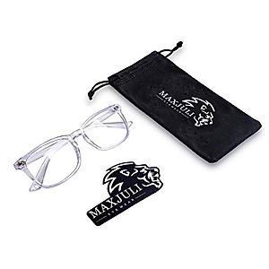 Maxjuli Blue Light Blocking Glasses,Computer Reading/Gaming/TV/Phones Glasses for Women Men(Transparent)