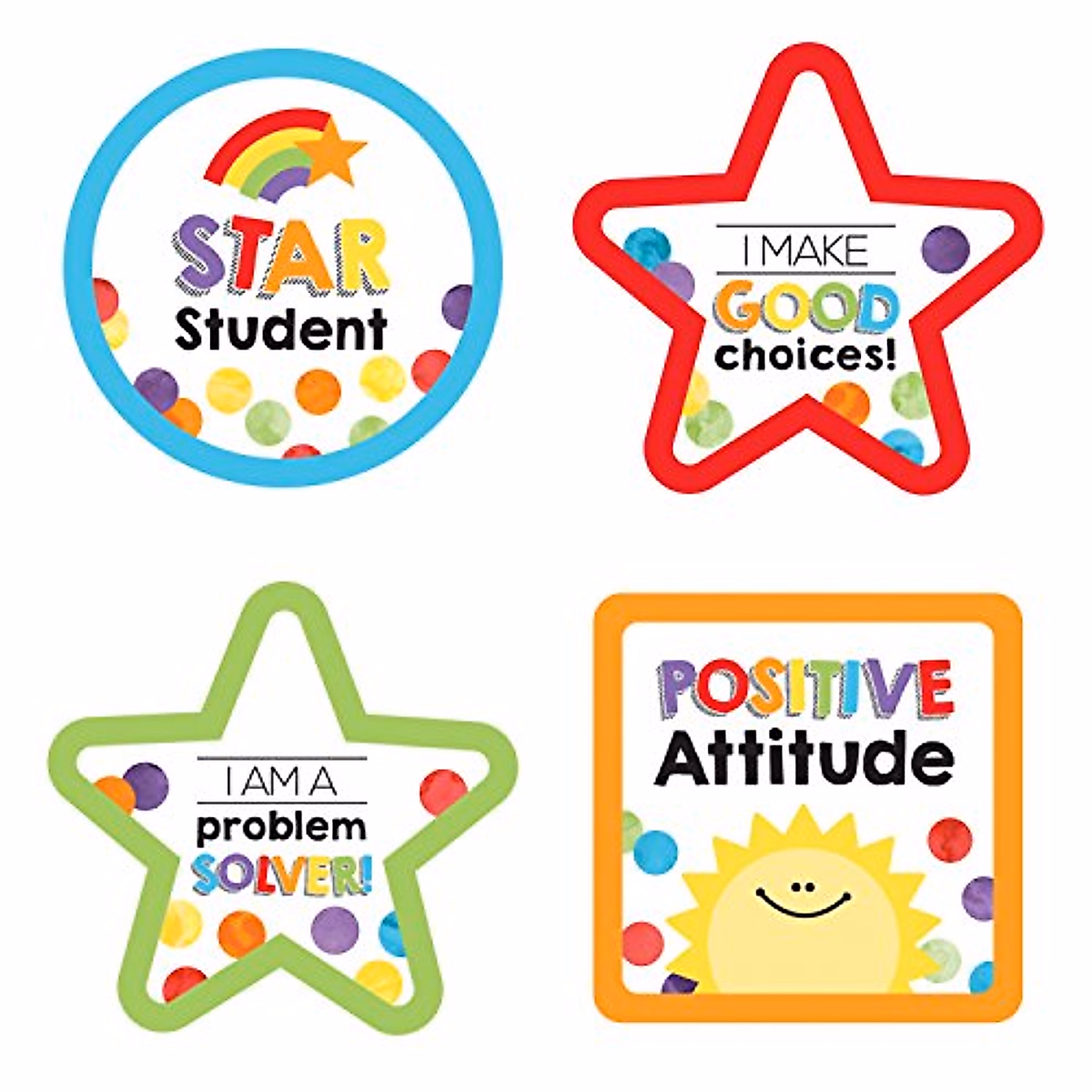 Carson Dellosa Celebrate Learning Motivational Sticker Pack, 72 Colorful, Inspirational Stickers for School Supplies, Reward Stickers, and Incentive Chart, Positive Affirmation Stickers (6 Sheets)