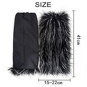 Zecmos womens Leg Warmers Faux Fur Fuzzy Long Cuff Cover Warm Furry Costume Shoes, Black and White, Medium
