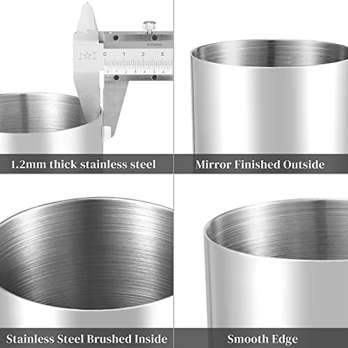 Bidponds Silver Pencil Holder for Desk,304 Stainless Steel Desktop Pen Holder,Pencil Holder,Pencil Cup,Pencil Pot, Makeup Brush Holder,Stationery Organizer