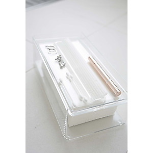 YAMAZAKI home 2334 Tissue Box Holder-Dispenser and Organizer, One Size, Clear