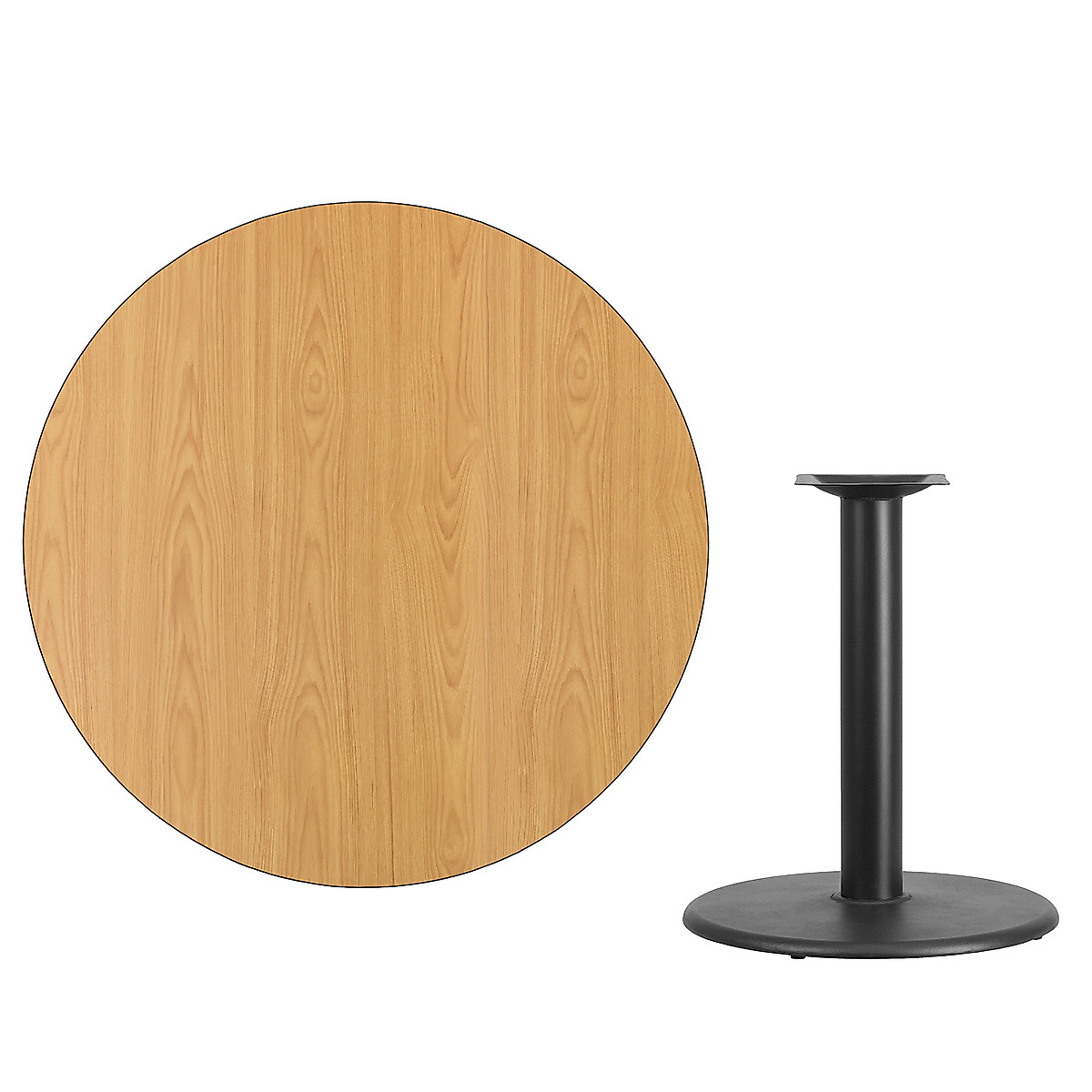 Flash Furniture Graniss 42'' Round Natural Laminate Table Top with 24'' Round Table Height Base