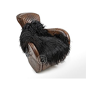 Sunshine Cowhides Genuine Icelandic Sheepskin Rug XL Natural Black Soft Premium Quality Area Rug Chair Cover