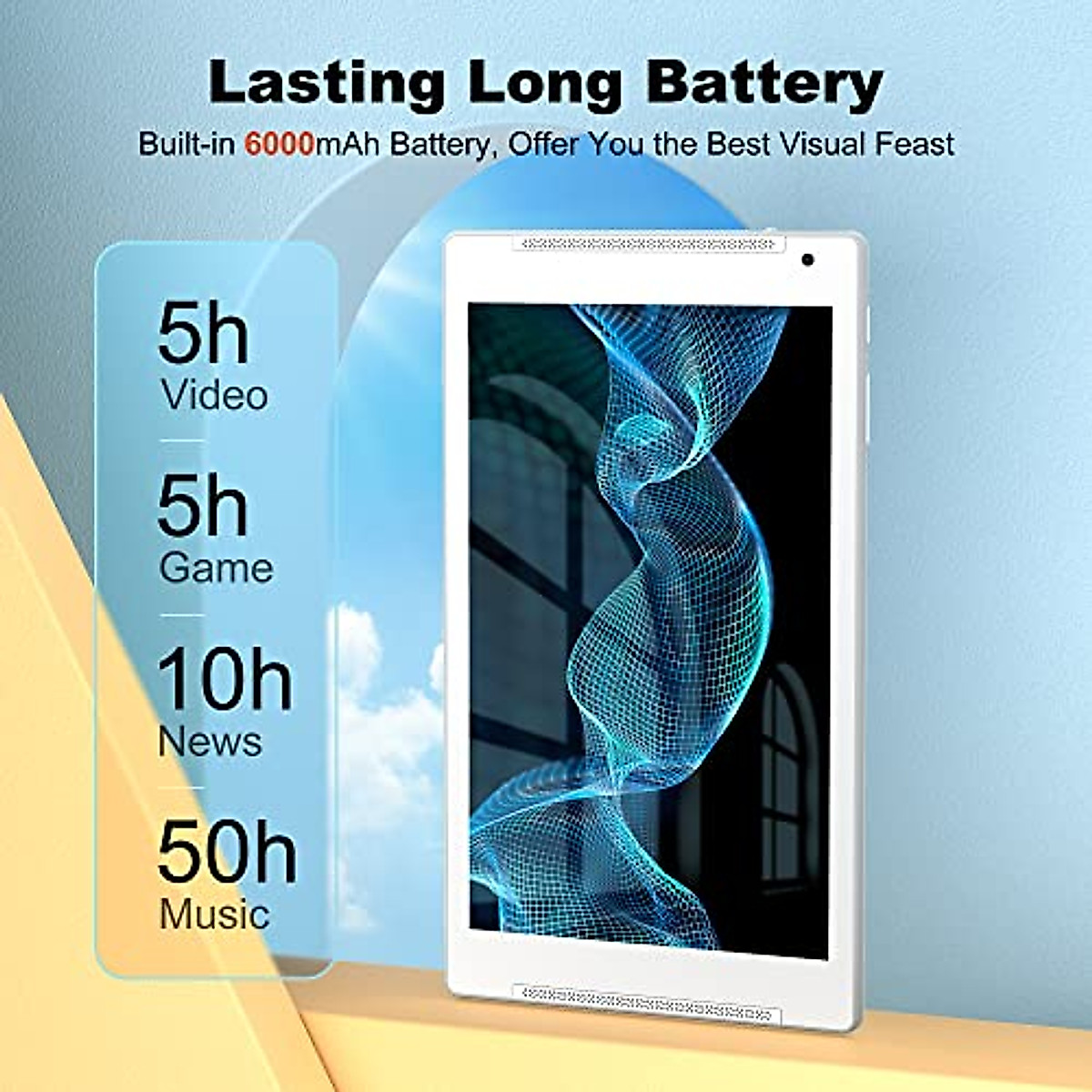 TJD Android 12 Tablets,10.1 inch Tablet PC, 4GB RAM 64GB ROM 512GB MicroSD, FHD IPS Display, Dual Camera, Double Stereo Speakers, Wi-Fi5.0/2.4, Bluetooth5.0, Google GMS Certified (Silver)