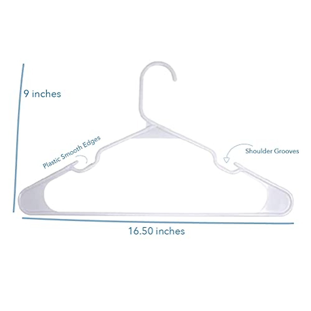 SEDLAV White Hangers Set with Built-in Shoulder Grooves – Reinforced Plastic Edges for Stability and Support, Slim Design, Plastic Smooth Edges for Hanging Thin Strap Shirts, t-Shirts, Blouses