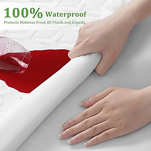 MERITLIFE Premium 100% Waterproof King Size Mattress Protector Cooling King Mattress Pad Cover Breathable Deep Pocket Topper Protection Machine Washable Noiseless Quiet (White,King 78"x80")