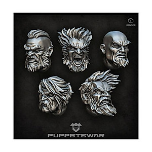 Green Stuff World for Models & Miniatures Norsemen Heads S141