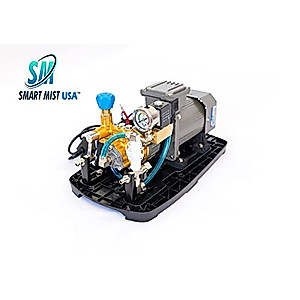 Smart Mist USA App Controlled High Pressure Misting System Kit 1000 PSI 60' Stainless Steel Tubing 30 Nozzles Patio Misting System Kit .4 gpm (.006" Nozzle for Most hot climates)