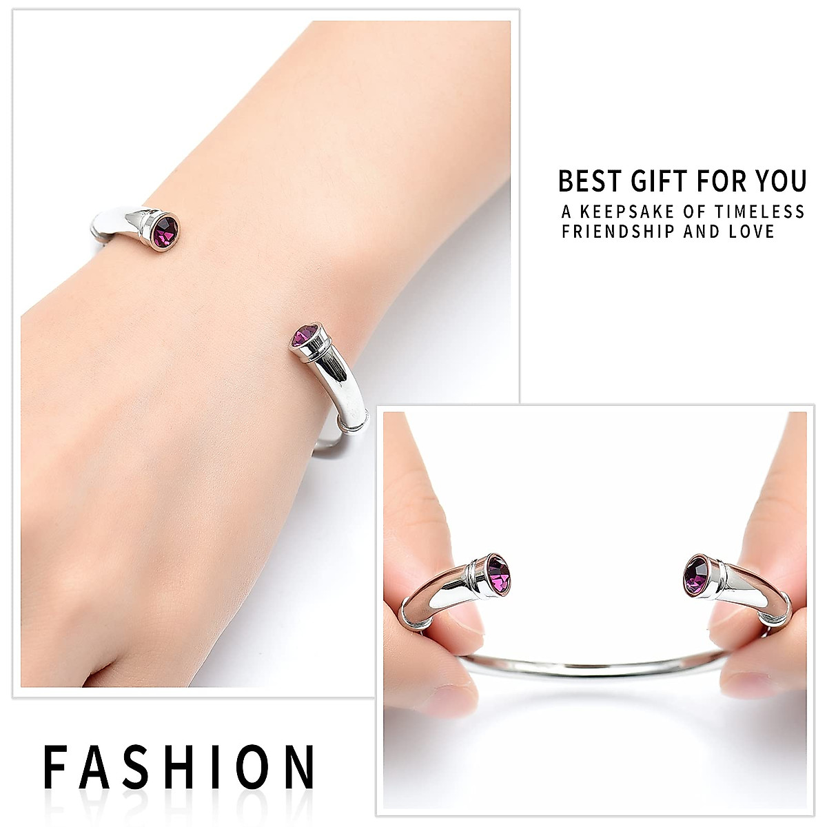 Cremation Urn Bracelet for Women Shiny Birthstone in December Pretty Urn Keepsake Memorial Ash Holder Bracelet (60CM)