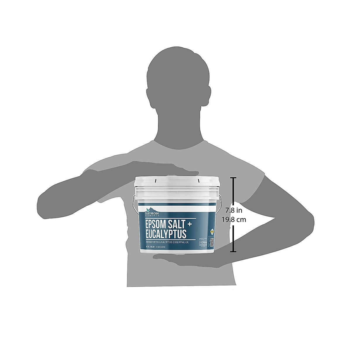 Earthborn Elements Eucalyptus Epsom Salt (1 Gallon), Pure & Undiluted, Soothing Aroma