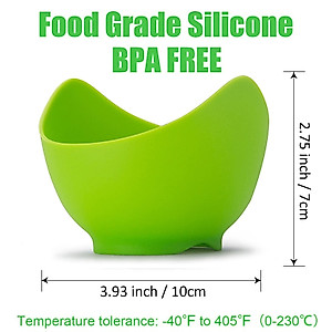 Egg Poacher - Easy Silicone Egg Poacher Cups with Ring Standers，Food Grade Poached Egg Poacher Insert Microwave,Poached Eggs Accessory cookware Poached Egg Maker with Extra Oil Brush, BPA Free, 4 Pack