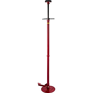 Bestauto Underhoist Stand 3/4 Ton Capacity Pole Jack Heavy Duty Jack Stand Car Support Jack Lifting from 38.4" to 74.8", Triangular Base, Two Wheels, Easy Adjustment, Automotive Support, Red