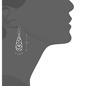 925 Sterling Silver Earrings, BoRuo Filigree Teardrop Earrings