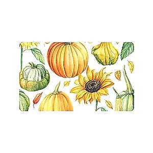 susiyo Doormat 30"x18" Pumpkins and Sunflowers Autumn Non-Slip Indoor Entryway Door Mat (Rubber Backing)