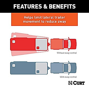 CURT 17501 TruTrack 4P Weight Distribution Hitch with 4X Sway Control, Up to 15K, 2-in Shank, 2-5/16-Inch Ball , Black