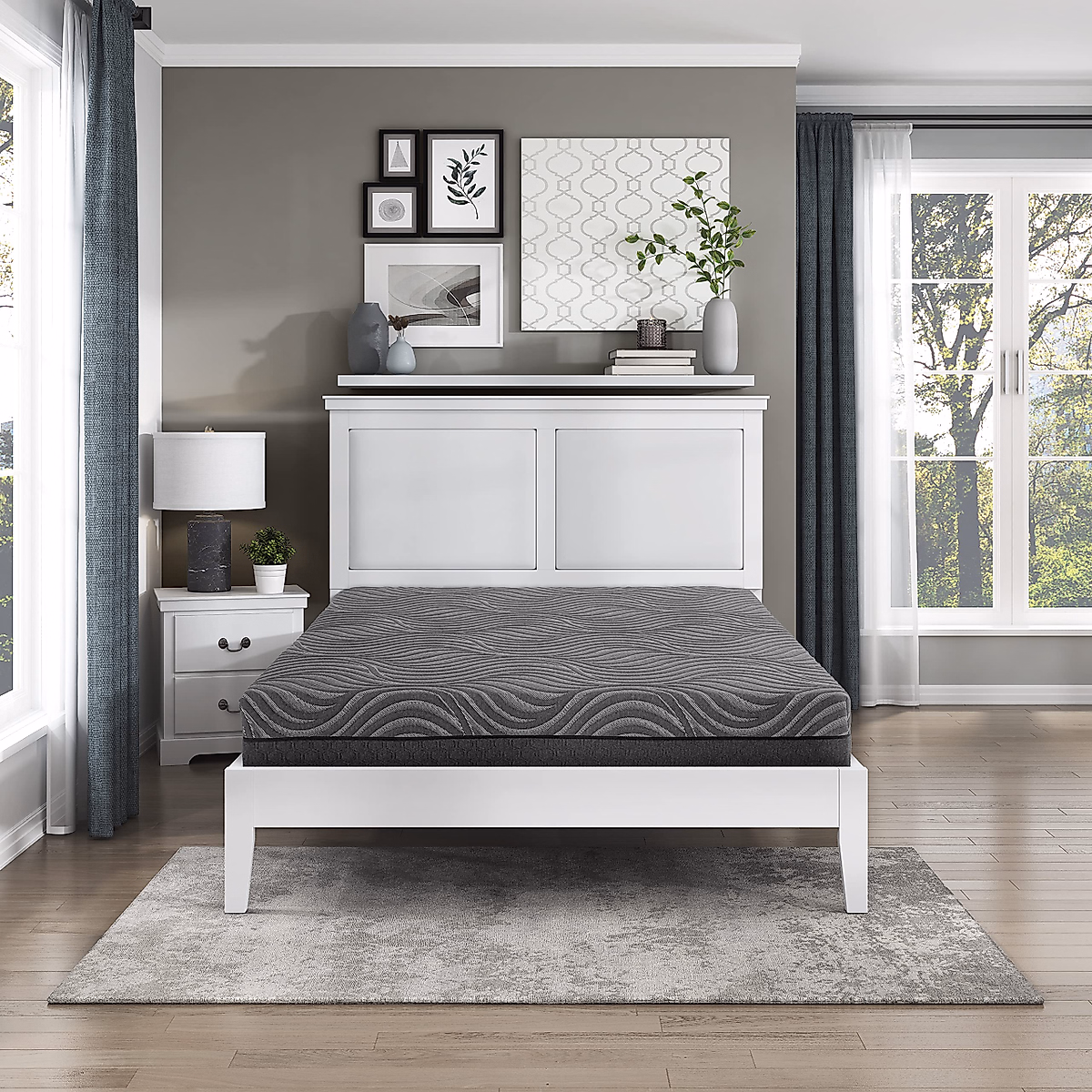 Lexicon Mclawren 8-Inch Memory Foam Hybrid Mattress, Full, Gray