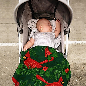 LAKIMCT Red Cardinal Bird Round Soft Baby Blankets for Boys Girls, Newborn Blanket for Suitable for Swaddling Sleep Stroller Cover Nursery Blanket, 35 Inch