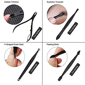 ZIZZON Manicure set Personal Care, Nail Clippers Set, Professional Pedicure set Grooming kit 12 in 1 Gift for Men Husband Boyfriend Parents and Women Elder Patient Nail Care (Black-red)