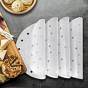 CHANGLE 500 Pcs Air Fryer Parchment Paper,8.5 Inches Bamboo Steamer Liners, Premium Perforated Parchment Steaming Papers, Non-Stick Steamer Mat, for Air Fryer, Steaming Basket, Pans, Dumplings.
